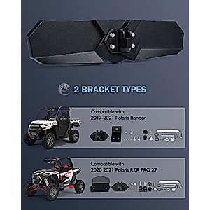 Lupar UTV Rear View Mirror, Aluminum Rearview Center Mirrors w/2 Types Mounting Bracker fit 2020-2022 Polaris RZR PRO XP/4, 2017-2022 Polaris Ranger 500 570 900 XP 1000 XP/Crew