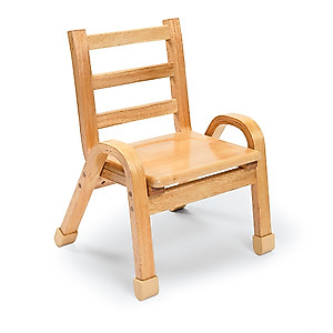Children’s Factory 11"H NaturalWood Stackable Kids Chair, Hardwood Flexible Seating Classroom Furniture, Toddler Daycare Furniture