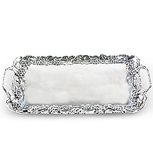Arthur Court Designs Metal Aluminum Grape Decorative Serve Ware Serving Tray / Platter 21 inch x 10 inch