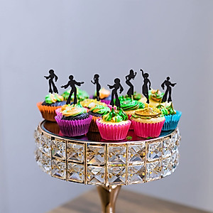 Gyufise 24Pcs 70's Disco Dancing Cupcake Topper 70's Disco Cake Decorations Disco Cupcake Picks for Disco Ball Music Theme Party Birthday Party Wedding Party Decorations