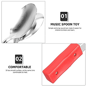 5pcs Spoon Castanets Funny Percussion Toy Kid Performance Instrument Music Education Toys Percussion Playthings Musical Instrument Musical Education Toy Music Toy Kid Musical Spoon