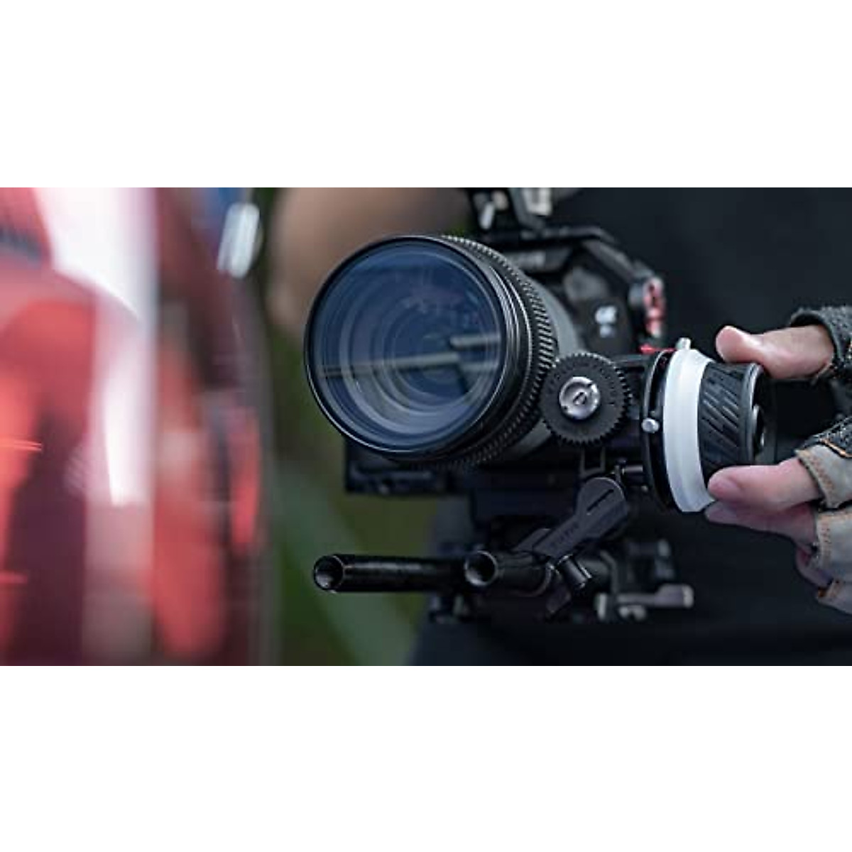 Tilta Tiltaing Pocket Follow Focus | Pull Focus on DSLR, Mirrorless, and Compact Cine Lenses | A/B Stops | Includes 15mm Rod & Rod Holder Mount | FF-T07