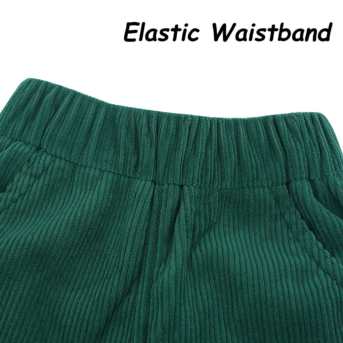 Happy Cherry 5 T Fleece Pants for Boys Girls Warm Winter Track Pants Soft Thicker Corduroy Athletic Pants Activewear Clothes for Toddler Kids Child Green