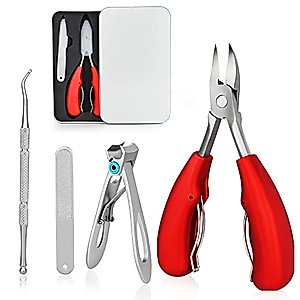 Toenail Clippers for Toenail Clippers for Thick Nails, Professional Nail Clippers for Thick & Ingrown Toenails,Stainless Steel Toenail Clipper Kits for Man & Seniors 4PCS