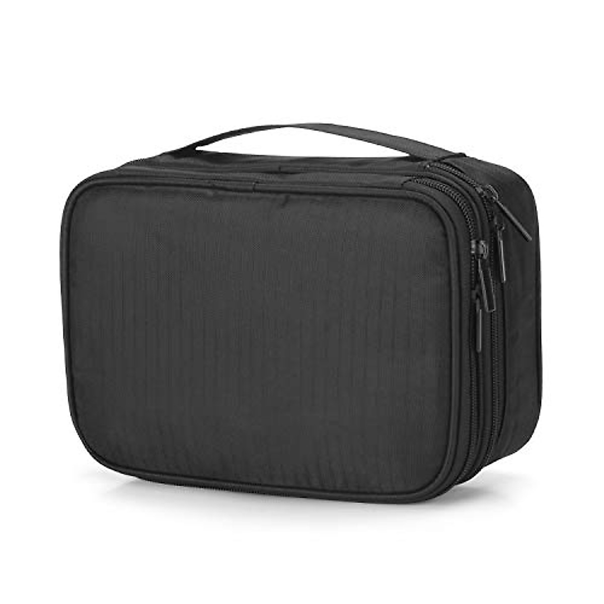 Teamoy Travel Jewelry Organizer Case, Storage Bag Holder for Necklace, Earrings, Rings, Watch and More, High Capacity and Compact,Black