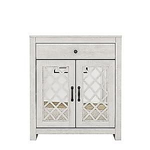 Galano Millicent Accent Cabinet Drawer, Sideboard, Storage Buffet with Doors, Multifuctional Cupboard for Living Room, Entryway, Kitchen, Adjustable Shelves, Dusty Grey Oak