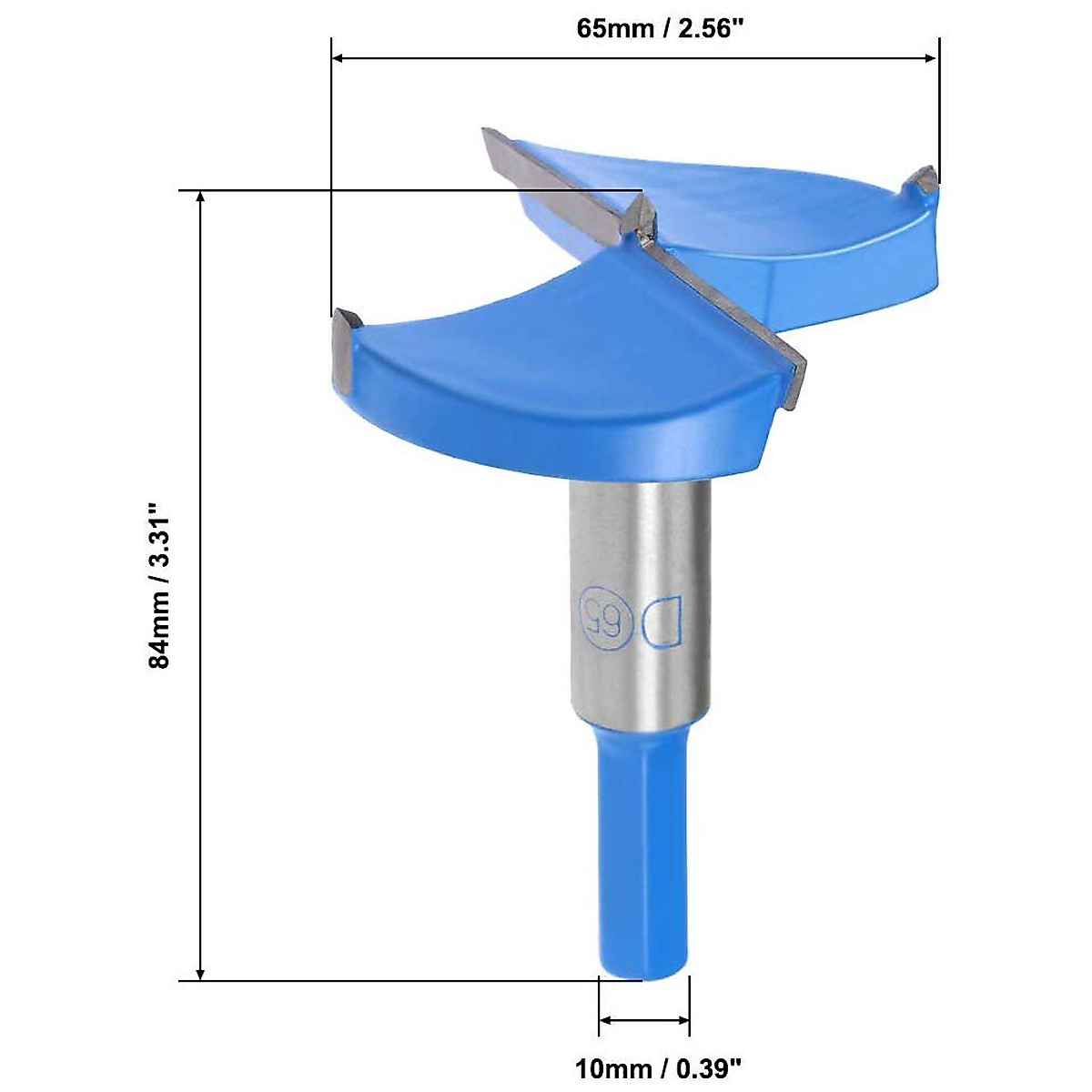 ZLYY 65mm Hinge Boring Forstner Drill Bit with 10mm Shank