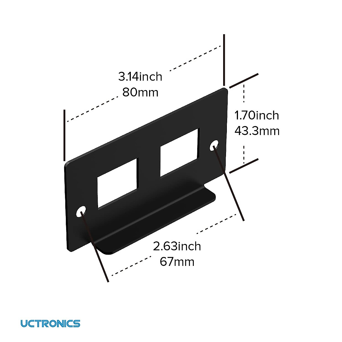UCTRONICS I/O Panel with 2 Slots for Keystone Jacks, Compatible with Raspberry Pi Ultimate Rack Mount, 2 Pack