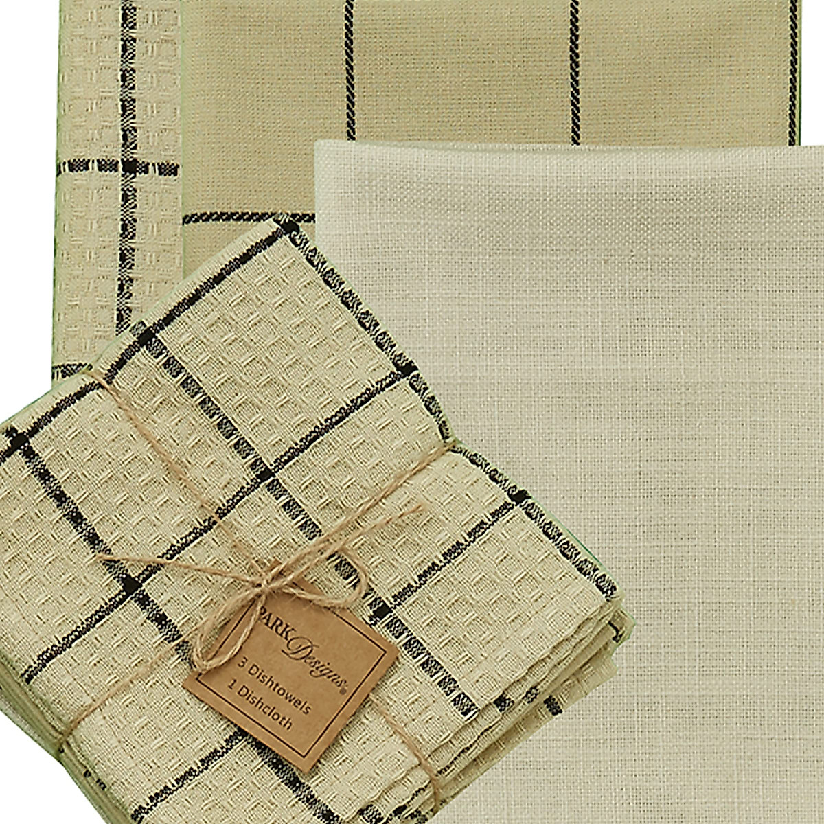 Park Designs Five Farm 3 Dishtowel & 1 Dishcloth Set