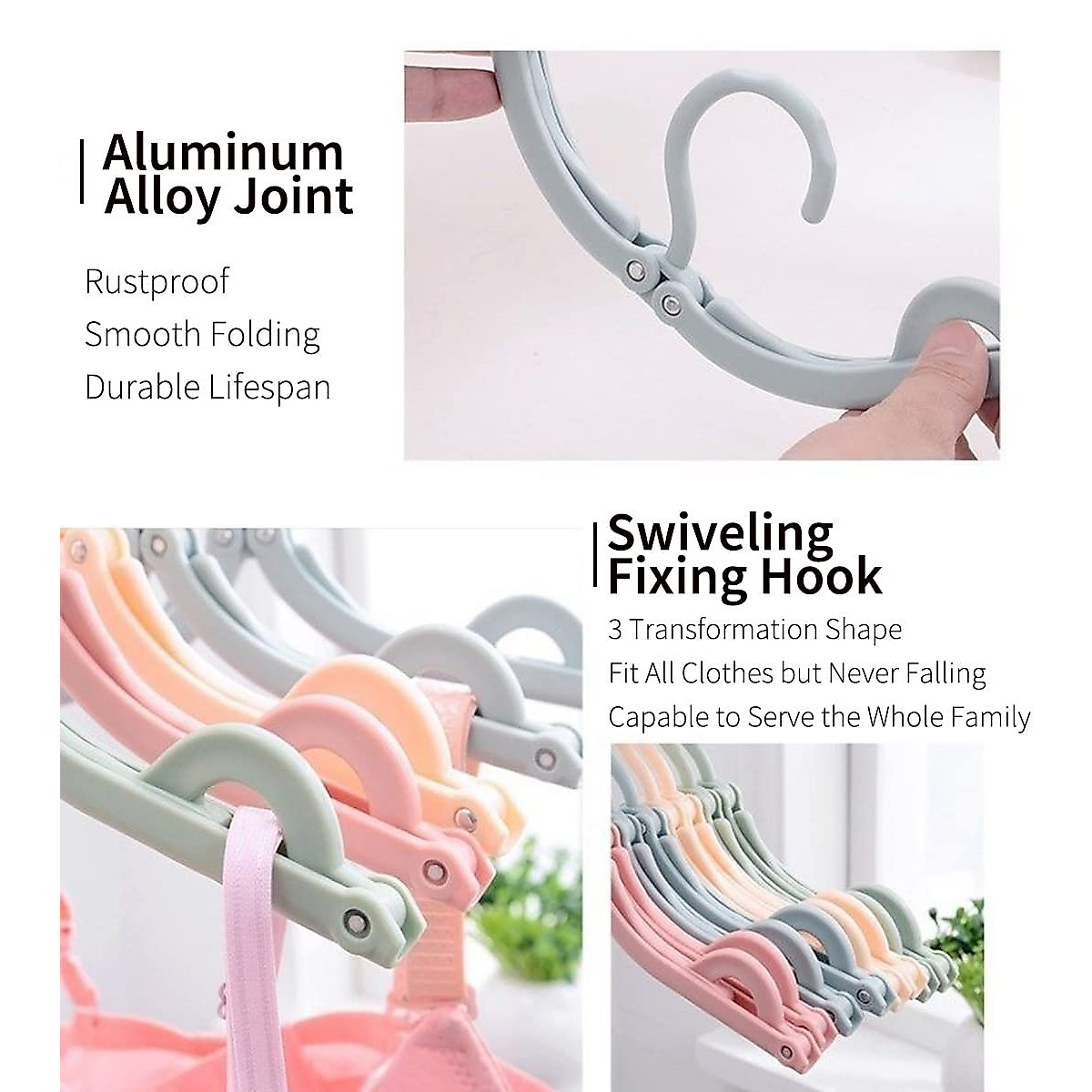 Pansyling 12 Piece Foldable Travel Hangers with Clips Folding Travel Hangers for Cruise Portable Folding Clothes Hangers Collapsible Coat Hanger for Pants Socks Underwear Drying Rack