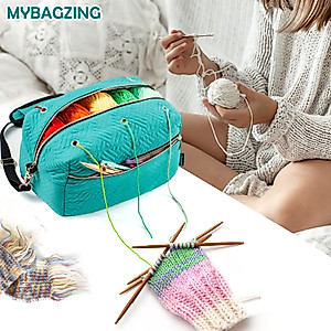 MYBAGZING Crochet Bag Organizer - Knitting Bag - Yarn Storage Organizer - Yarn Bag for Crocheting - Yarn Holder for Crochet Accessories, Knitting Needles, Crochet Hooks, Crocheting & Knitting Gifts,