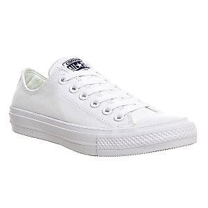 Converse Mens Chuck Taylor All Star Low II White Sneaker - 4 Men - 6 Women