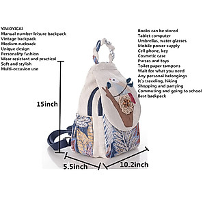 YIMOYICAI Backpack Purse for Women Girl's Convertible Sling Bag Boho Hippie Embroidered Woven Canvas with Woven Cotton Perfect Small Sling Bag Bird's Nest