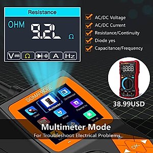 VXDAS Power Circuit Tester Probe Kit, SIGMAPROBE Automotive Breaker Finder Intelligent 9-30V AC/DC Current Resistance Circuit Multimeter Tester Fuel Injector Relay Testing with Oscilloscope Mode