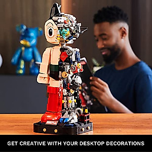 BRICKKK Pantasy Astro Boy Building Kit, Cool Building Sets for Adults, Creative Collectible Build-and-Display Model for Home or Office, Birthday Present for Teens (1258Pieces) (Light Kit Edition)