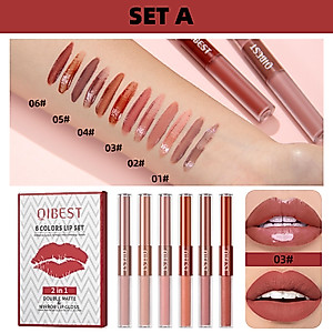 Rechoo Matte Liquid Lipstick & Lipliner Makeup Set, 12 Pcs Superstay Mate Velvet Ink & Lip Liner Pencil, Waterproof Lip Gloss Beauty Lips Make Up Gift Set