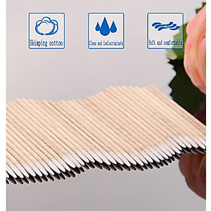 GSA 1500 Count Microblading Cotton Swab, Cotton Swabs Pointed Tip, Cotton Swabs Wood Sticks, Cotton Tipped Applicator, Tattoo Permanent Supplies, Makeup Cosmetic Applicator Sticks (15 packets)