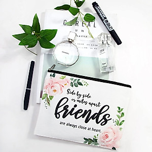 ECOHIP 6 Pack Bulk Good Friend Gifts for Women Makeup Bag Friendship Birthday Christmas Gift