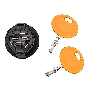 GY20074 AM133597 Ignition Starter Switch with 2 Key Compatible with John Deere Lawn Tractor L100 L105 L107 L110 L120 D100 D105 D110 D120