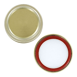 GOLDEN HARVEST 24 Pieces Canning Jar Lid and Ring WIDE MOUTH Jar Ring Bands Set Split Type LidsLeak Proof and Secure Canning Jar Caps (Gold, 86 mm)