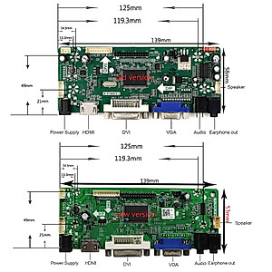 VSDISPLAY 14.9" 1280x390 LCD Screen LTA149B780F with HD-MI DVI VGA Audio Controller Board M.NT68676, for DIY 1up Cabinet/Car Gauge Cluster/Digital Marquee Monitor