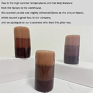 Cafemoon Scented Pillar Candles, Set of 3 Slightly Distorted Pillar Candles
