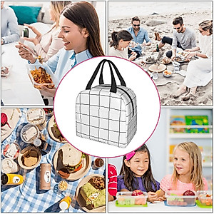 White Checkered Bags, Reusable Snack Bag Food Container For Boys Girls Men Women School Work Travel Picnic Waterproof Outdoors Game Handbags For Adults