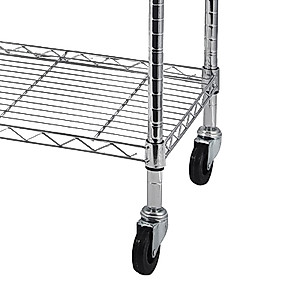 Metal Shelf 5 Tiers Storage Shelves Wire Shelving Unit with Wheels Adjustable Heavy Duty Storage Rack for Closet Home Office Restaurant Pantry Kitchen Bathroom Garage Warehouse 59" L x 18" W x 71" H