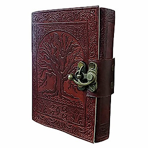 Leather Celtic Tree of Life Book of Shadows Blank Spell Book Wicca
