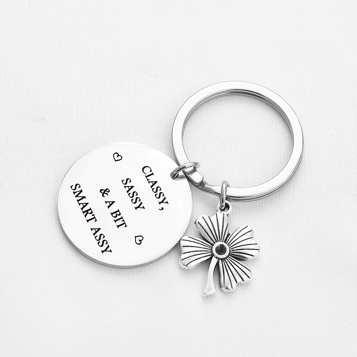 De&ai Positive jewelry Positive keychain women Inspirational gift Motivational gift for siser Inspirational keychain Inspirational keyring Motivational keyring a bit smart assy keychain
