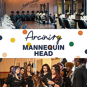 Mannequin Head with 100% Human Hair 20-22" Cosmetology Mannequin Head with Real Hair for Hairdresser Manikin Head Doll Head for Practice and Hair Cutting with Free Clamp & Hairdressing Tools (Brown)