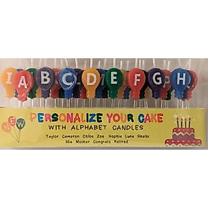 Personalize with Unique Balloon Birthday Candles | Spell The Guest of Honors Name | Letters A to Z | Wax Candles