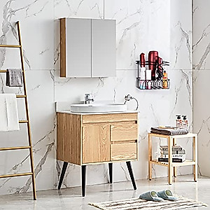 Alsonerbay Hair Dryer Holder Wall-Mounted/Door-Hanging Hair Tool Storage Caddy Bathroom Metal Basket for Hair Care & Styling Tool Multifunctional Hair Tool Organizer 3 Sections - Black