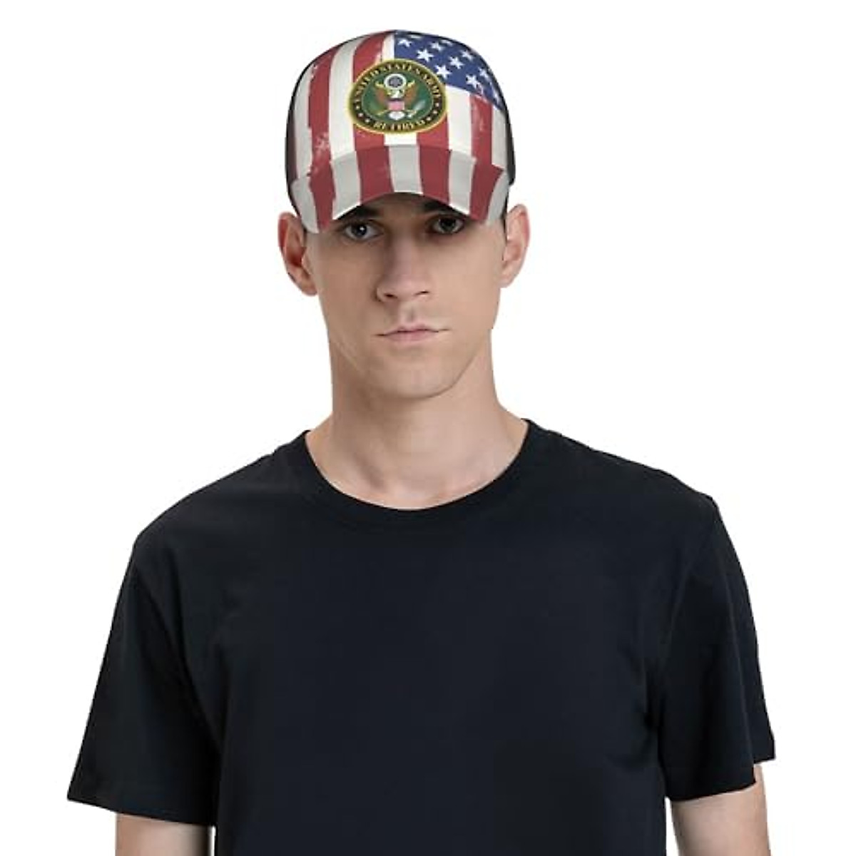 Tavos Army Retired Trucker Hat for Men - Baseball Snapback Cap Outdoors American Flag
