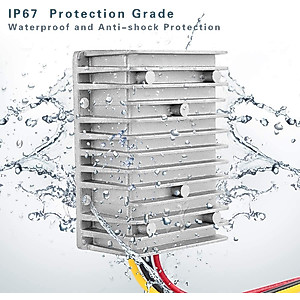 BZONE DC 48V Step Down to DC 12V 30A 360W Voltage Reducer Converter Golf Cart Voltage Regulator Waterproof for Golf Cart