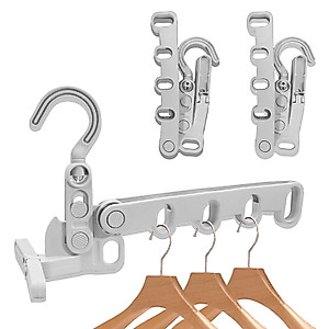 LELE LIFE 3Pcs Folding Clothes Drying Rack Clothing, Clothes Drying Rack Foldable Hangers for Travel Hangers, Laundry Drying Rack Collapsible, Folding Clothes Hanger,Grey