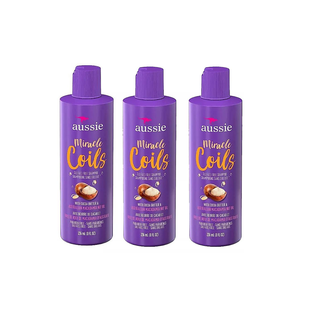 Aussie Coils Sulfate Free Shampoo - 8 fl oz (3 pack)