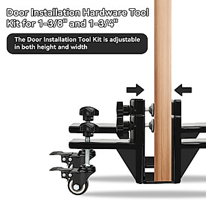 2 Pcs Door Installation Kit with 360°Swivel Wheels for 1-3/8" and 1-3/4" Pre-Hung, Slab, Stainless Steel Installation Tool Kit for Commercial & Residential Use