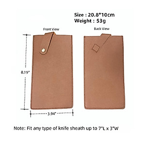 Sanseenia PU Leather Knife Sheath, Durable Meat Cleaver Sheath, Waterproof Chef Knife Edge Guards & Cleaver Covers, Kitchen Wide Knife Protectors (Light Orange)