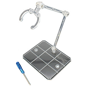 Action Figure Stands Adjustable Action Figure Display Holder Base Sturdy Base Clear Doll Model Support Stand Action Base Display Stand for 1/144 Figure Model Toy [FDXGYH, Manual Assembly]
