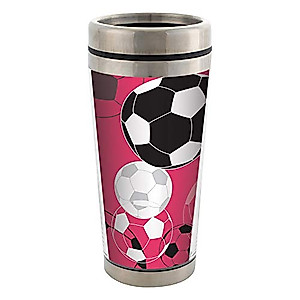 Elanze Designs Soccer Mom Stainless Steel 16 oz Travel Mug with Lid