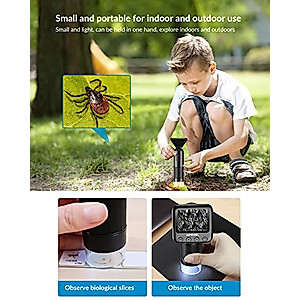 Handheld Digital Microscope, 800X HD Digital Microscope for Adults, with 2" LCD Screen Pocket Microscope for Kids, USB Lab Handheld Digital Microscopes Equipment, with 32GB SD Card