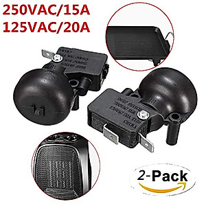 Actmei Patio Heater Tip Over Switch Fire Safety Tilt Shut Off 20A High Power Dump Listed - 2 Pack