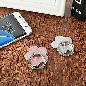 Sibba 2pcs Phone Ring Holder Kickstand Cellphone Flower Finger Ring Grips Stand Metal Universal Accessories Compatible with Smartphone, Mobile Phones, Phone case (Silver, Rose Gold)