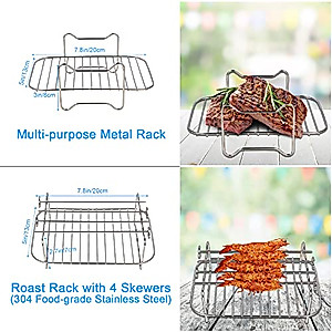 Dual Basket Air Fryer Accessories, Set of 8 Fit for Ninja Dual Air Fryer DZ201, DZ401 & Most 3.7Qt and Larger Dual Zone Air Fryers, Food Safe Accessories, 100 Pcs Disposable Parchment Air Fryer Liners