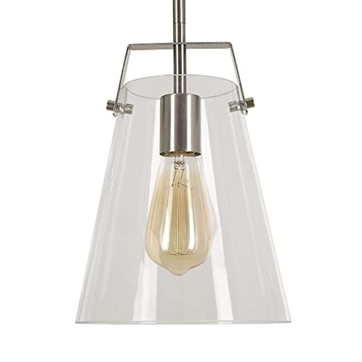 Catalina Lighting 23042-000 Modern 1-Light Bell-Shade Mini Pendant Ceiling Light, 8", Brushed Nickel