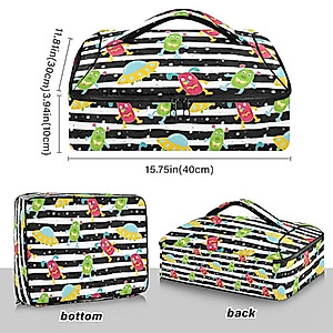 Kcldeci Insulated Thermal Food Carrier Insulated Casserole Carrier for Hot or Cold Food,Monsters Cartoon Style Insulated Tote Bag for Potluck Cookouts Parties Picnic,Lasagna Lugger