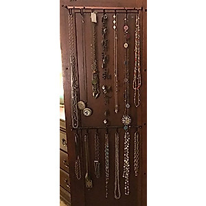 Wall Mount Stationary Belt Rack / Necklace Organizer, Oil Rubbed Bronze 12"