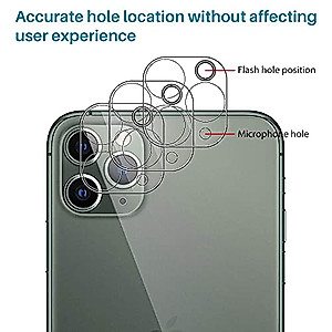 [3 Pack] L K Camera Lens Protector for iPhone 11 Pro/iPhone 11 Pro Max, HD Clear Tempered Glass Protector Case Friendly Easy Installation
