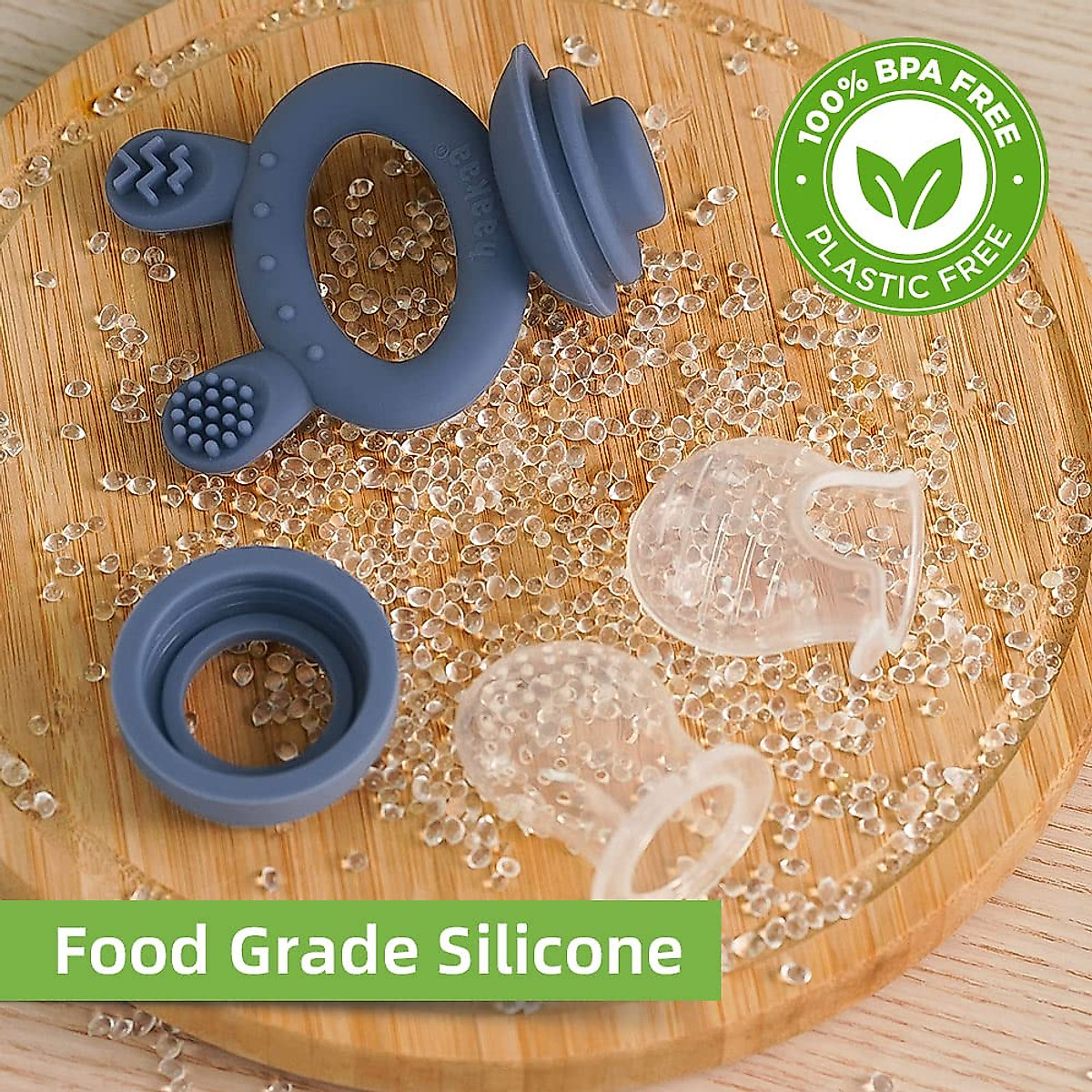 Haakaa Baby Fruit Food Feeder - Food Grade Silicone Feeder Set with Milk Freezing Pouch Cover for BPA Free Baby Feeder for Infant Safely Self-Feeding